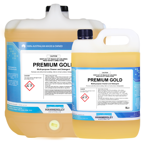 Premium Gold - Multi-Purpose Industrial Cleaner/Detergent - 5 LT - Pack ...