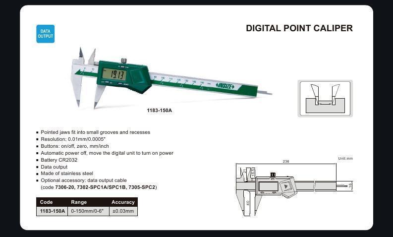 DIGITAL POINT CALIPER - P&A Engineering Supplies